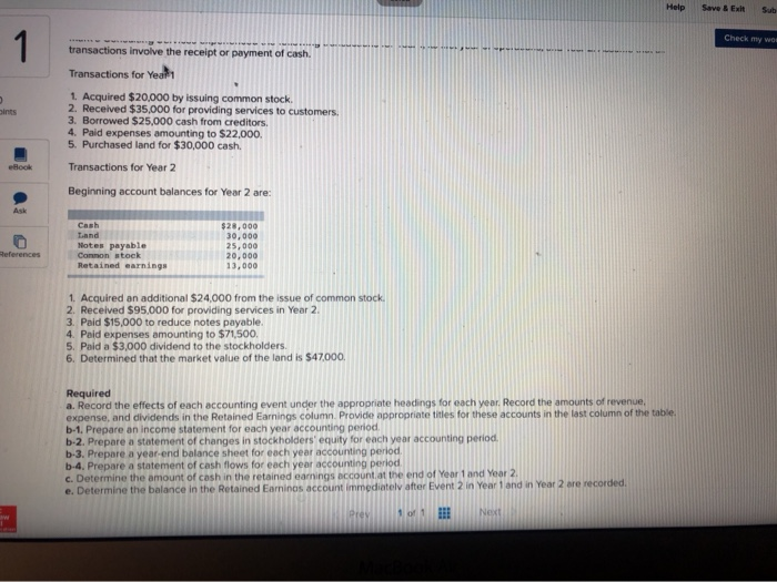 Solved Help Save & Exit Sub 1 Check my wo transactions | Chegg.com