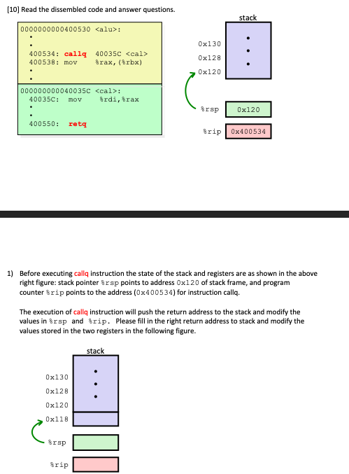 Solved [10] ﻿Read the dissembled code and answer | Chegg.com