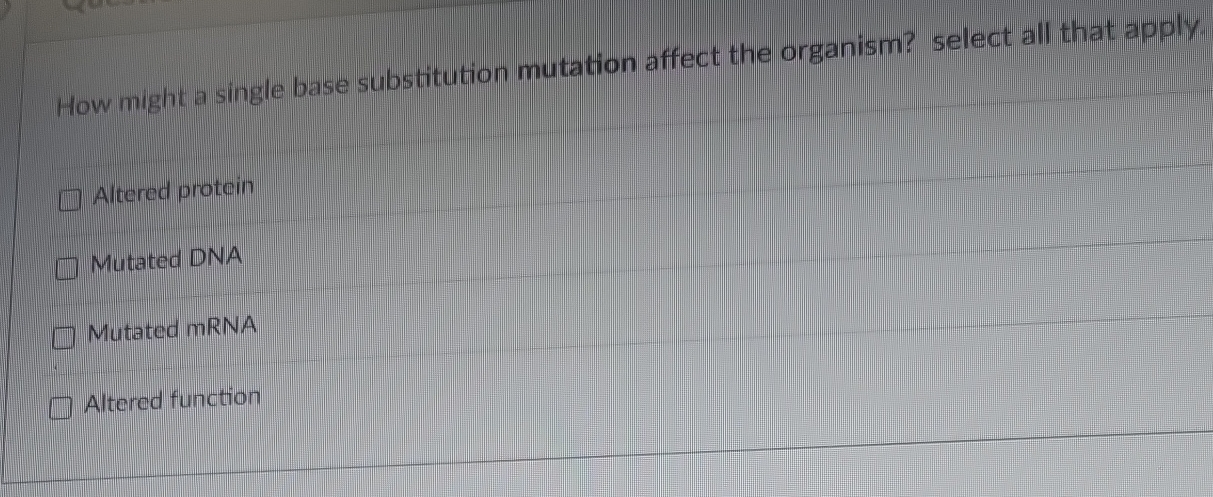 Solved How might a single base substitution mutation affect | Chegg.com