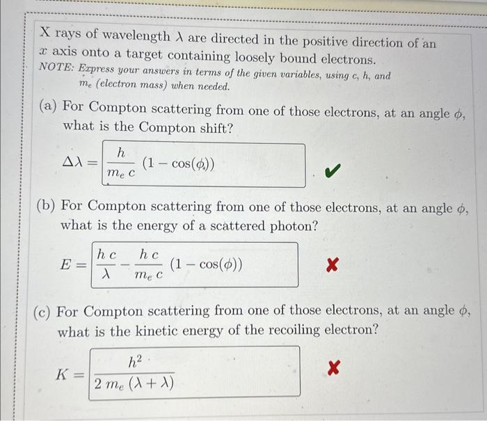Solved X rays of wavelength λ are directed in the positive | Chegg.com