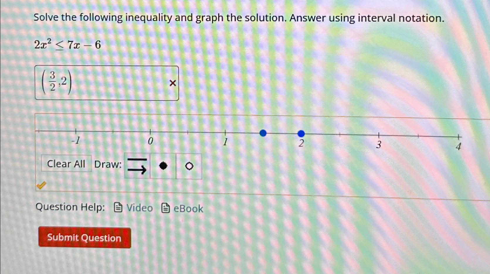 Solved Solve the following inequality and graph the | Chegg.com