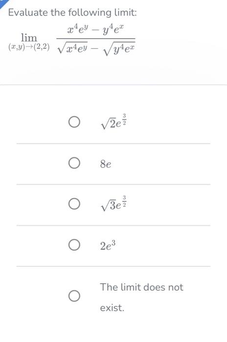 Solved Evaluate the following limit: | Chegg.com