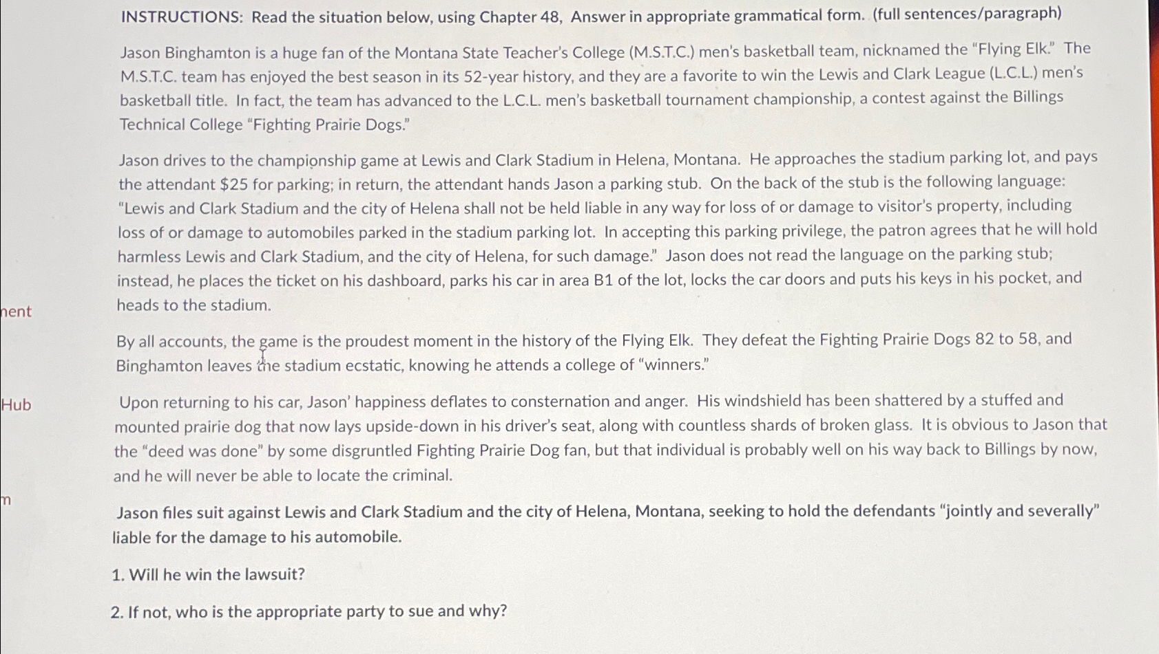 Solved INSTRUCTIONS: Read the situation below, using Chapter | Chegg.com