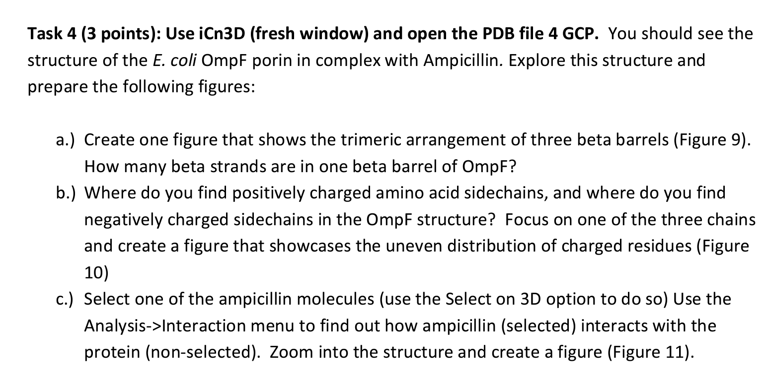 Solved Task 4 (3 ﻿points): Use iCn3D (fresh window) ﻿and | Chegg.com