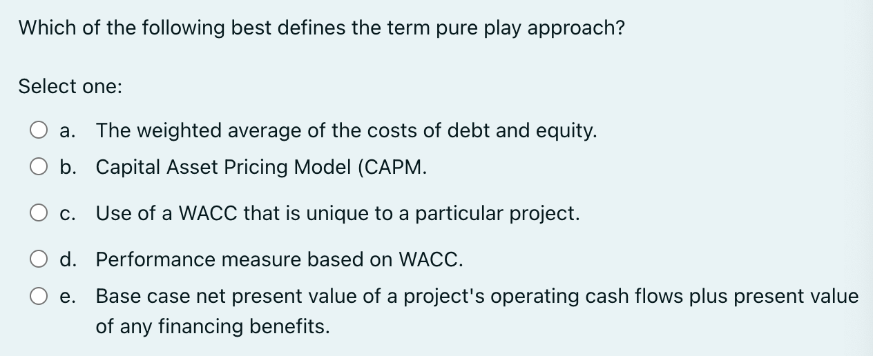 Solved Which of the following best defines the term pure | Chegg.com
