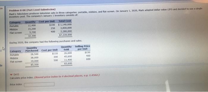 Solved Problem 3-on (Part Level Submission) Mark's | Chegg.com