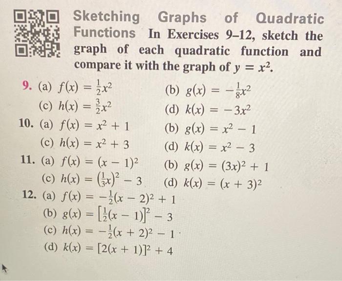 Solved - 2 = = - Sketching Graphs of of Quadratic Functions | Chegg.com