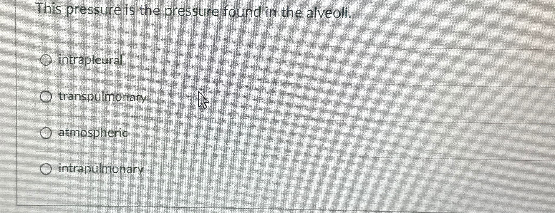 Solved This pressure is the pressure found in the | Chegg.com