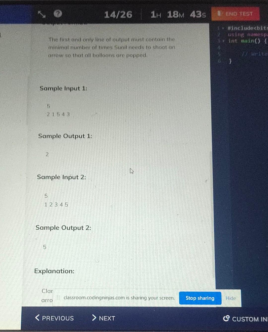 Hunt the balloons There are N balloons floating in | Chegg.com