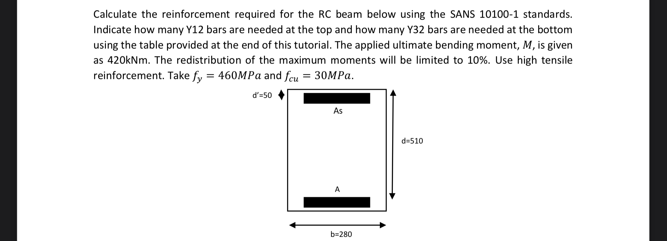 Solved Calculate the reinforcement required for the RC beam | Chegg.com