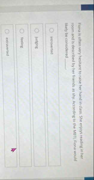 Solved Fiona is often very hesitant to raise her hand in | Chegg.com