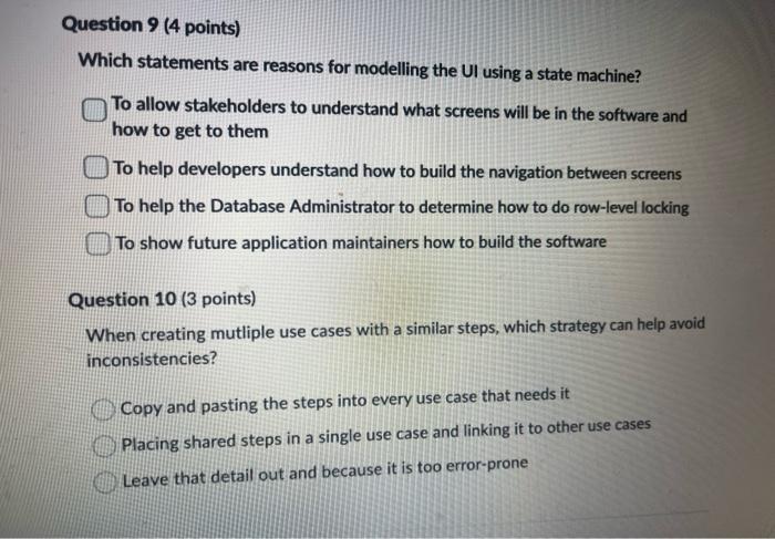 Solved Which statements are reasons for modelling the UI | Chegg.com