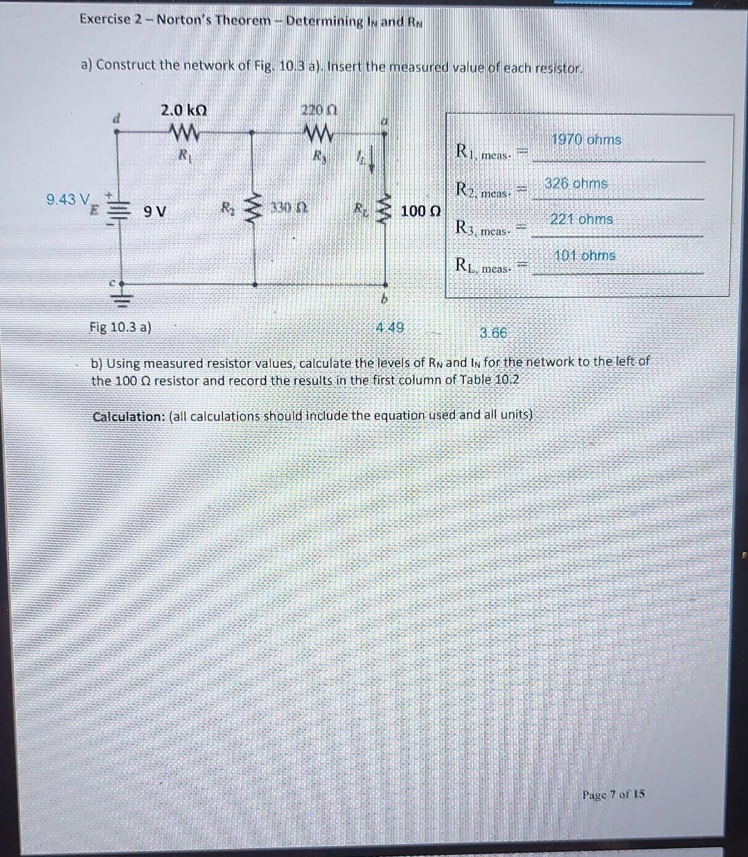 Solved Exercise 2- Norton's Theorem - Determining In and RN | Chegg.com