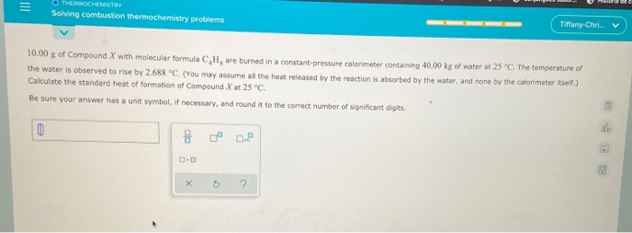 Solved OTHERMOCHEMISTRY Solving combustion thermochemistry | Chegg.com