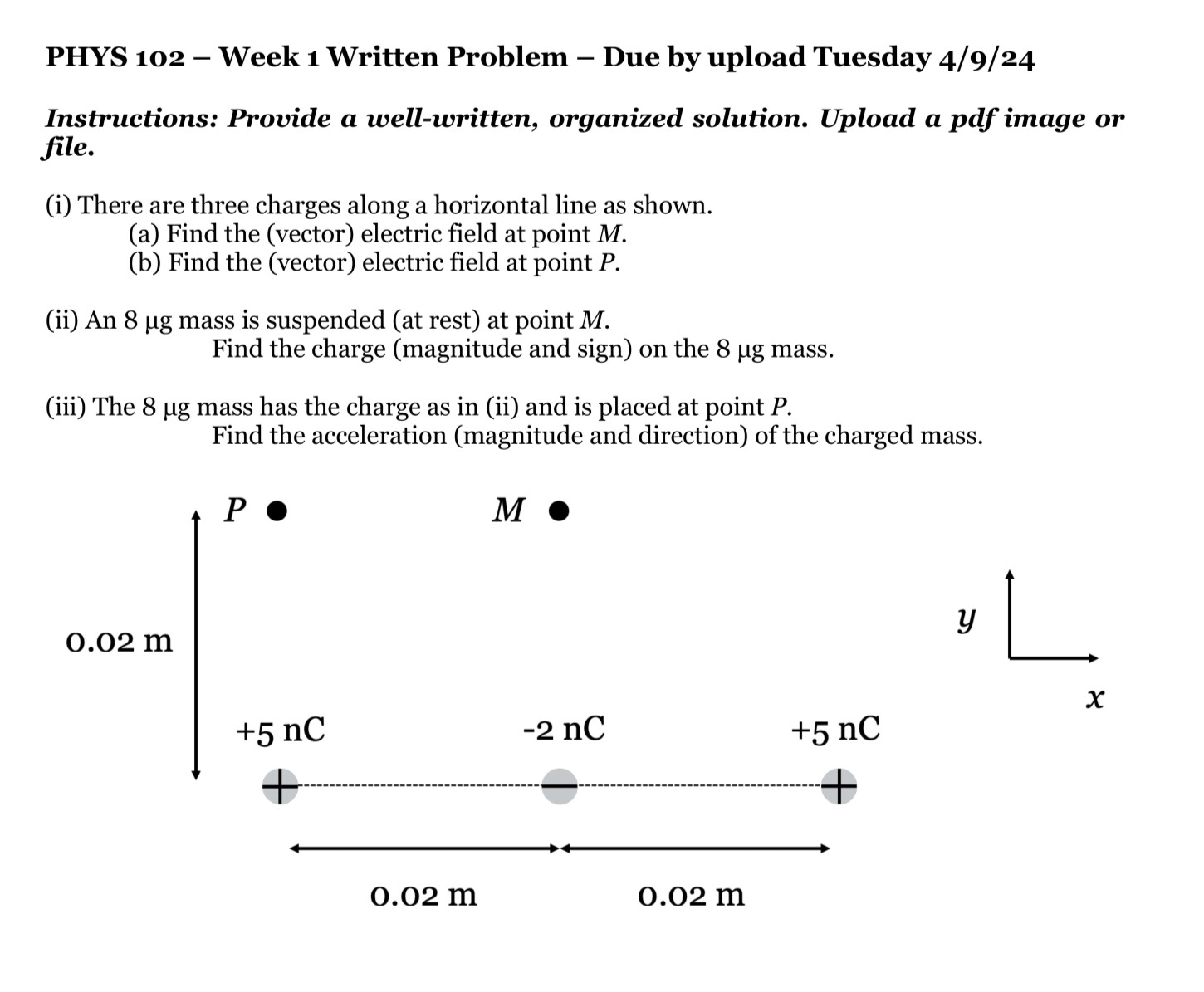 Solved PHYS 102 - ﻿Week 1 ﻿Written Problem(i) ﻿There are | Chegg.com