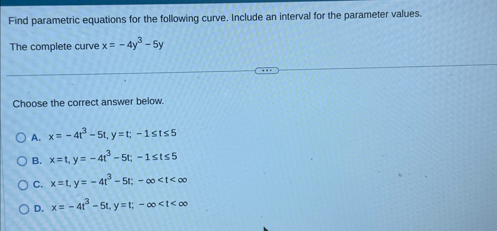 Solved Find parametric equations for the following curve. | Chegg.com