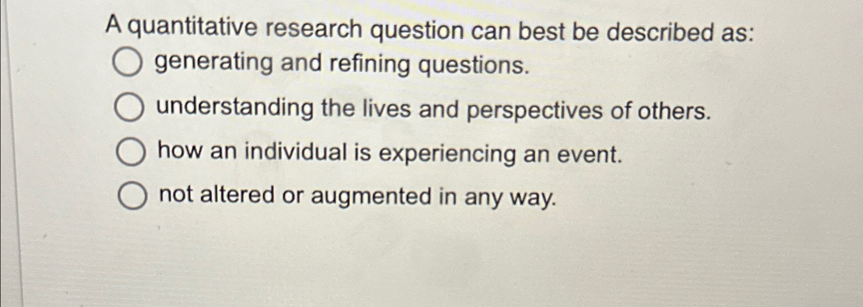 Solved A quantitative research question can best be | Chegg.com