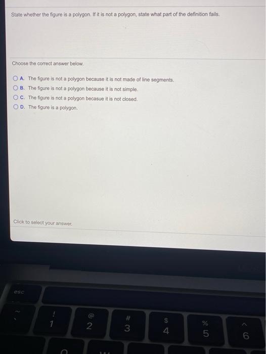 State whether the figure is a polygon. If it is not a | Chegg.com