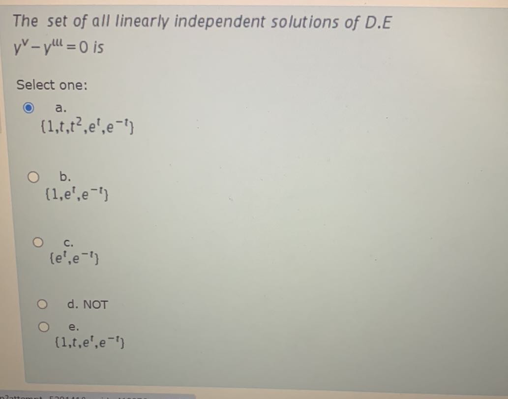 The set of all linearly independent solutions of D.E | Chegg.com