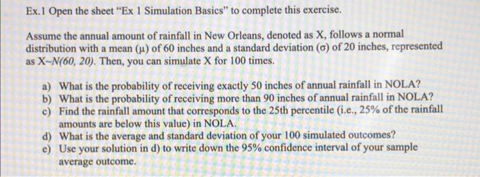 Solved Ex1 Open The Sheet Ex 1 Simulation Basics To 4360