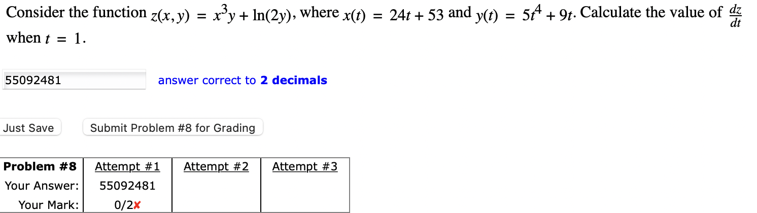 Solved Consider The Function Z X Y X3y Ln 2y where