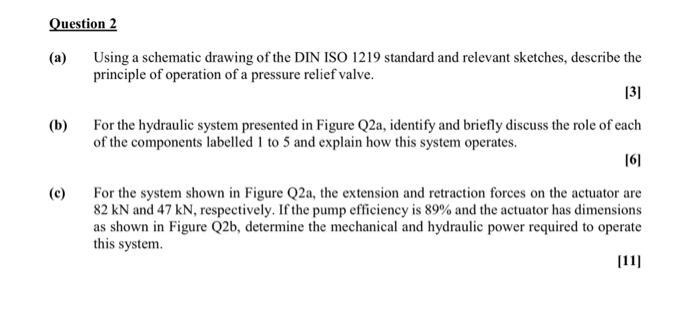 Solved Question 2 (a) Using a schematic drawing of the DIN | Chegg.com