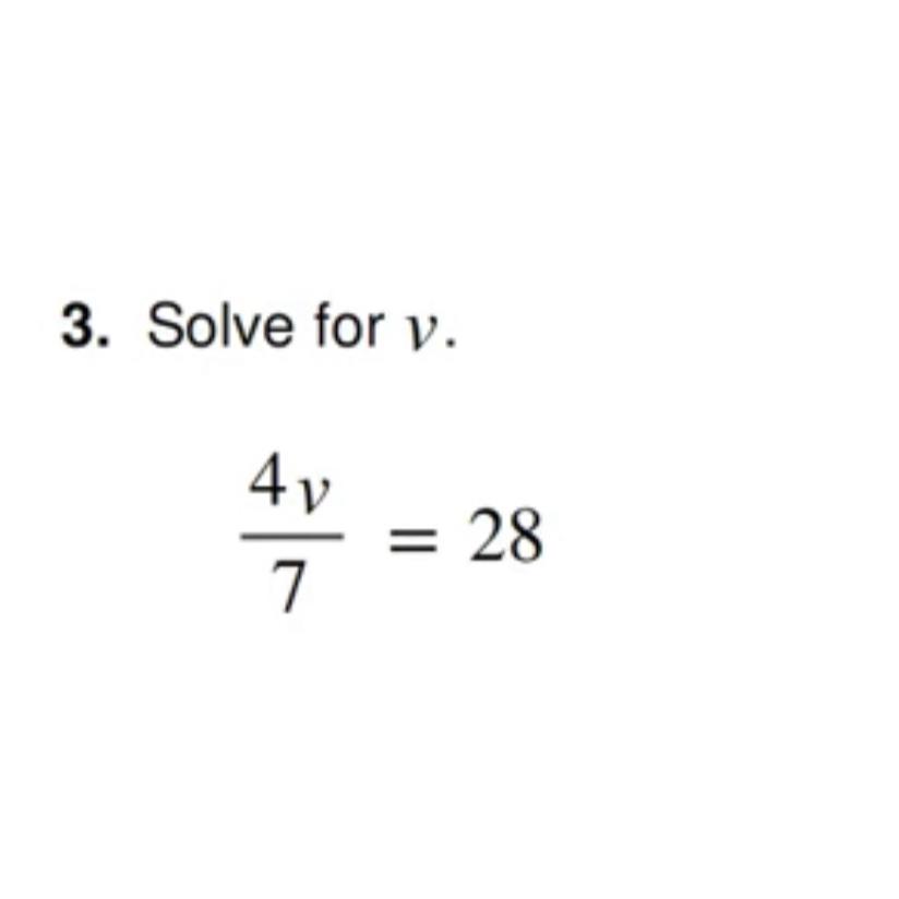 Solved Solve for v.4v7=28 | Chegg.com