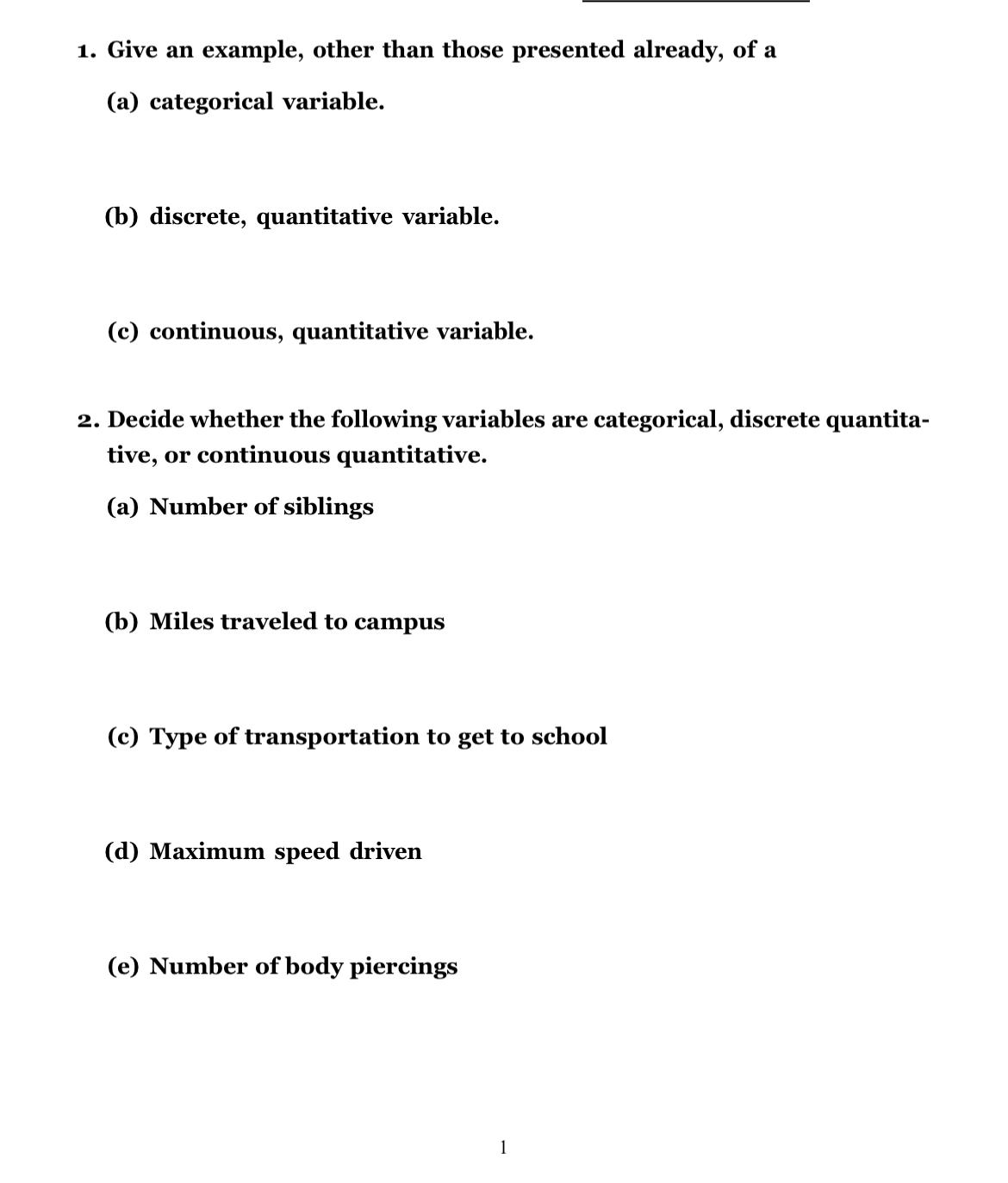Solved Give an example, other than those presented already, | Chegg.com