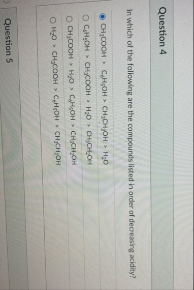 Solved Question 4In which of the following are the compounds | Chegg.com