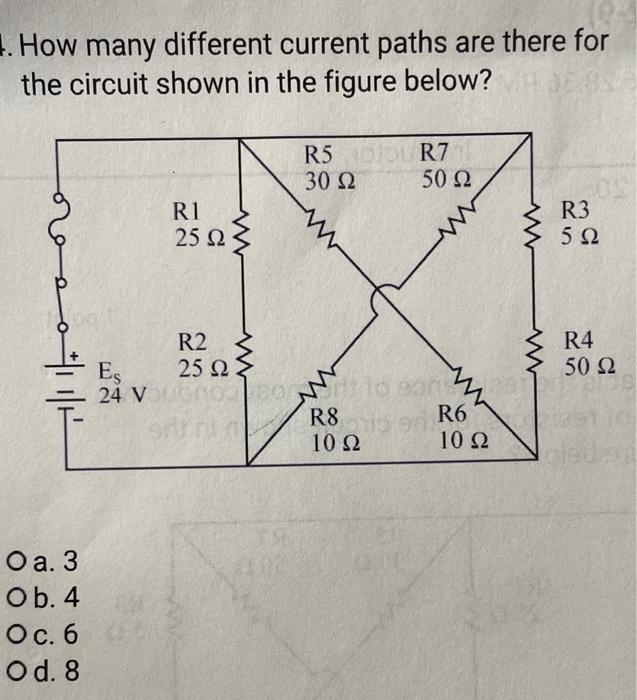 Solved How many different current paths are there for the | Chegg.com