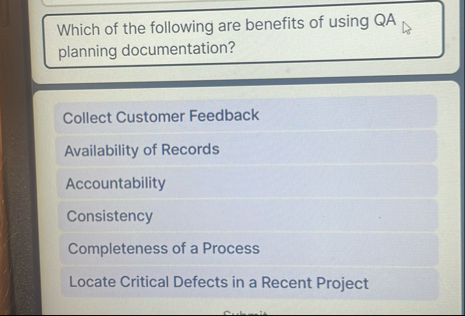 Solved Which of the following are benefits of using QA | Chegg.com