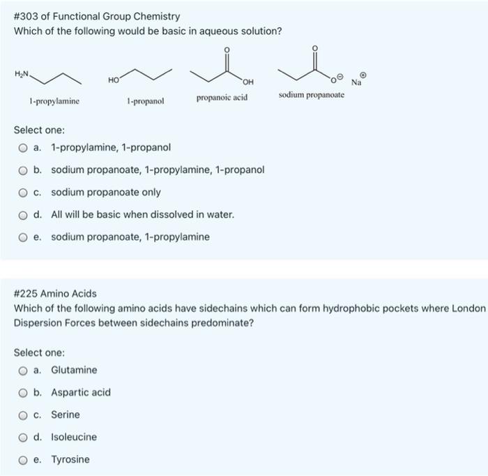 Solved #303 of Functional Group Chemistry Which of the | Chegg.com