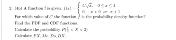 Solved (4p) ﻿A function f ﻿is given: | Chegg.com