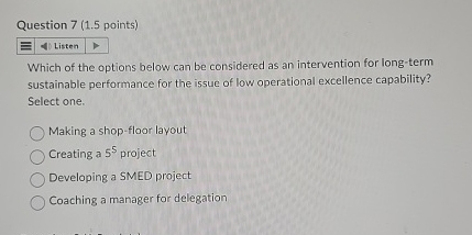 Solved Question 7 (1.5 ﻿points)ListenWhich of the options | Chegg.com