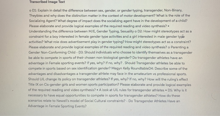 Solved Transcribed Image Text O D1 Explain In Detail The