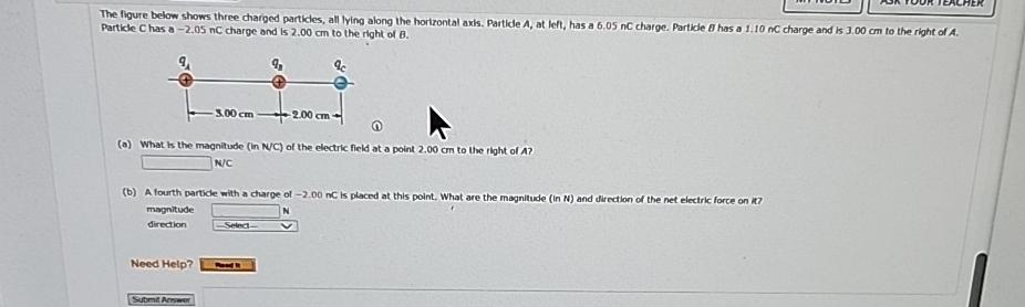 Solved The figure below shows three charged particles, all | Chegg.com