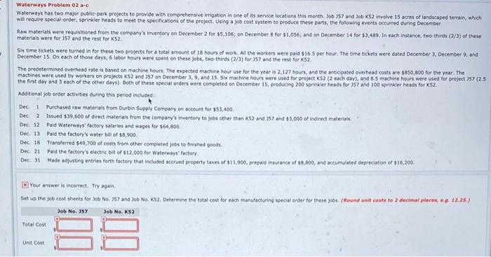 Solved Waterways Problem 02 a-c Waterways has two major | Chegg.com