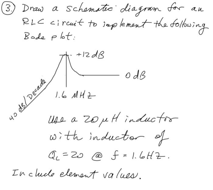 Solved 4 3 Draw a schematic dia gran for an RLC circuit to | Chegg.com