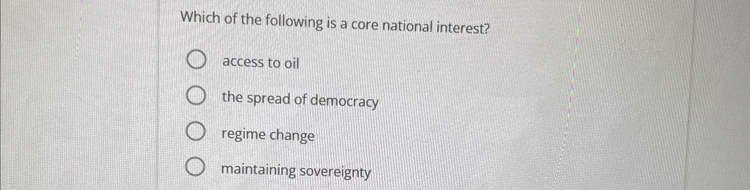 Solved Which of the following is a core national | Chegg.com