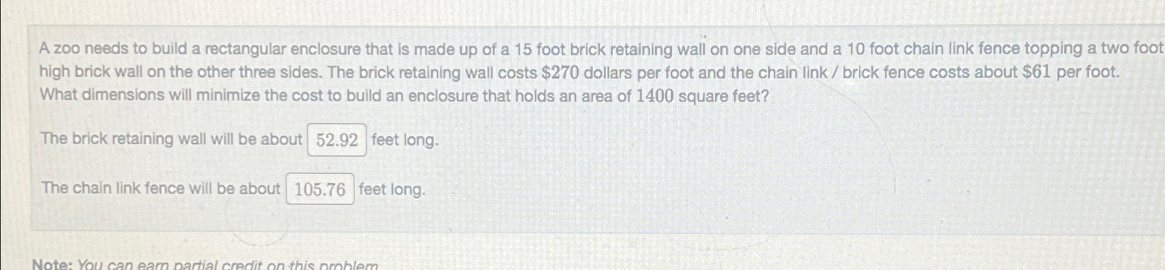 Solved A zoo needs to build a rectangular enclosure that is | Chegg.com