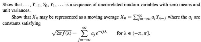 Solved 2. Moving average representation. Let X be a | Chegg.com