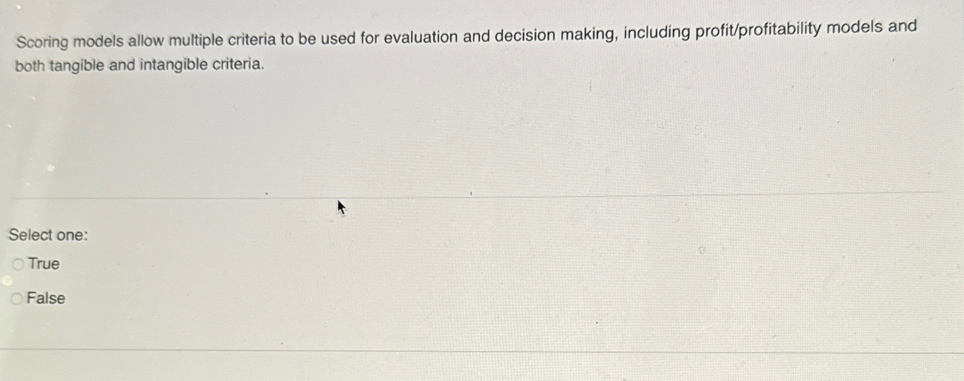 Solved Scoring models allow multiple criteria to be used for | Chegg.com