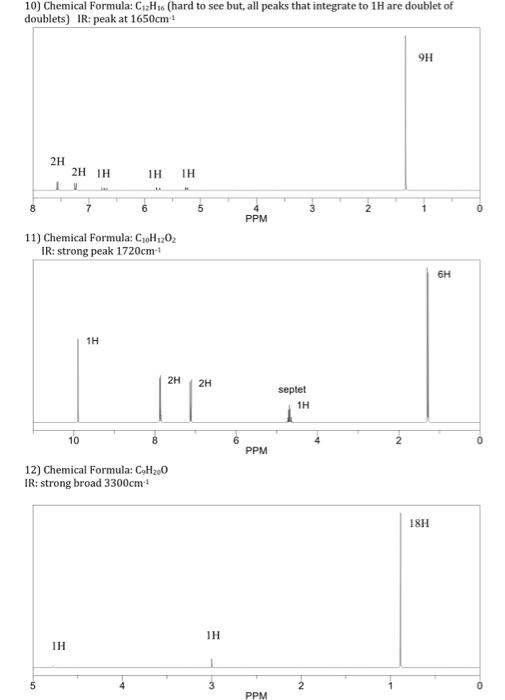 Solved 10) Chemical Formula: C12H16 (hard to see but, all | Chegg.com