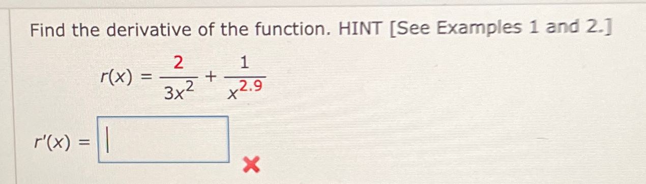 Solved Find the derivative of the function. HINT [See | Chegg.com