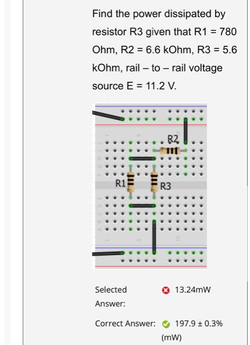 Solved Find the power dissipated by resistor R3 given that | Chegg.com