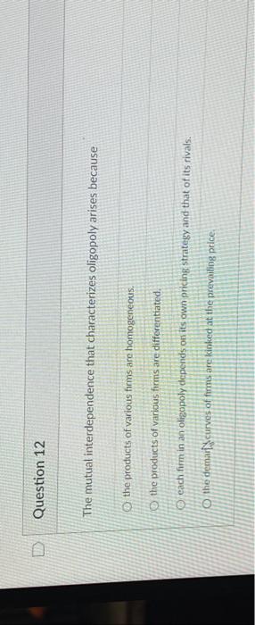 Solved The mutual interdependence that characterizes | Chegg.com