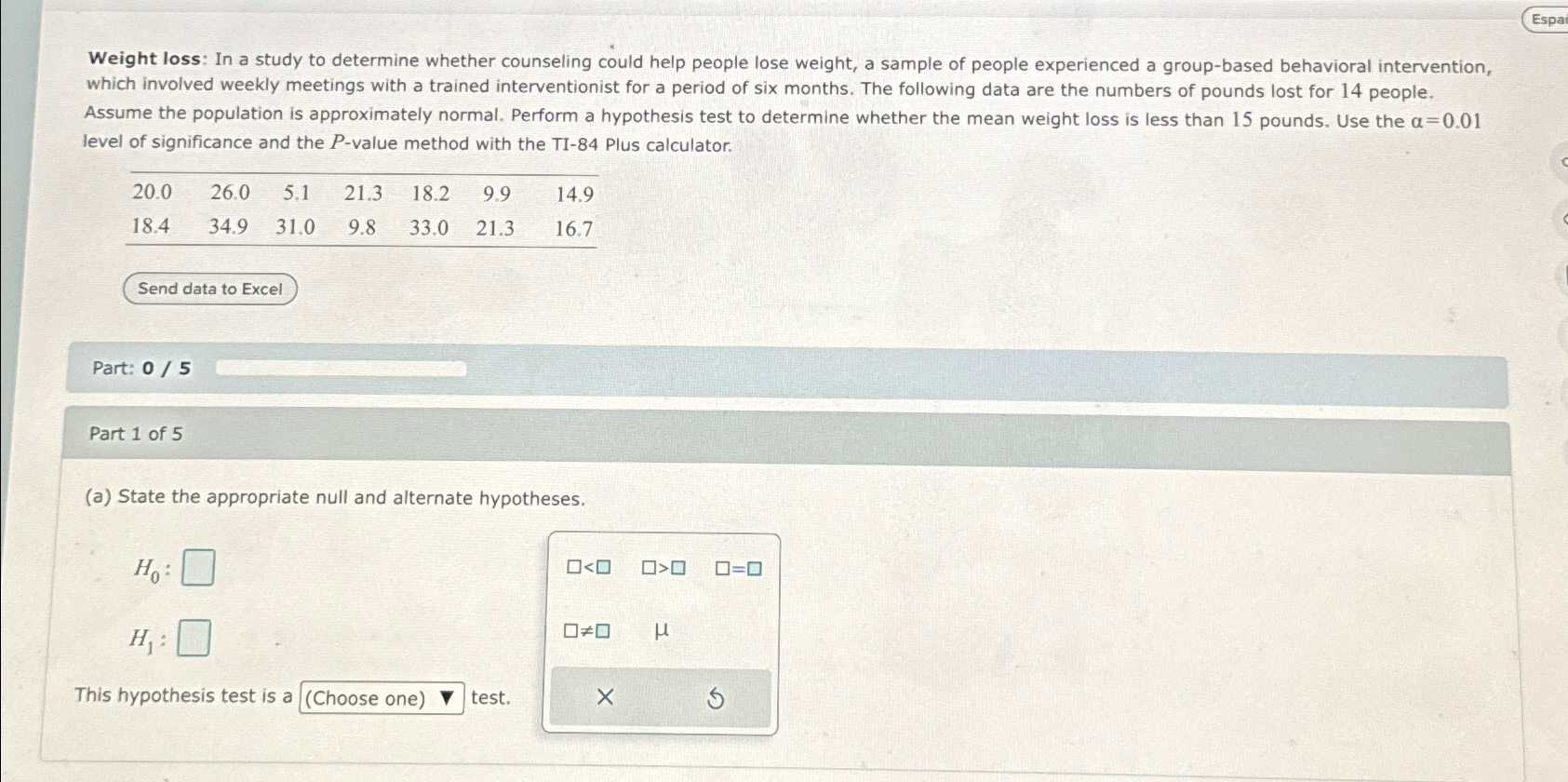 Solved Weight loss: In a study to determine whether | Chegg.com
