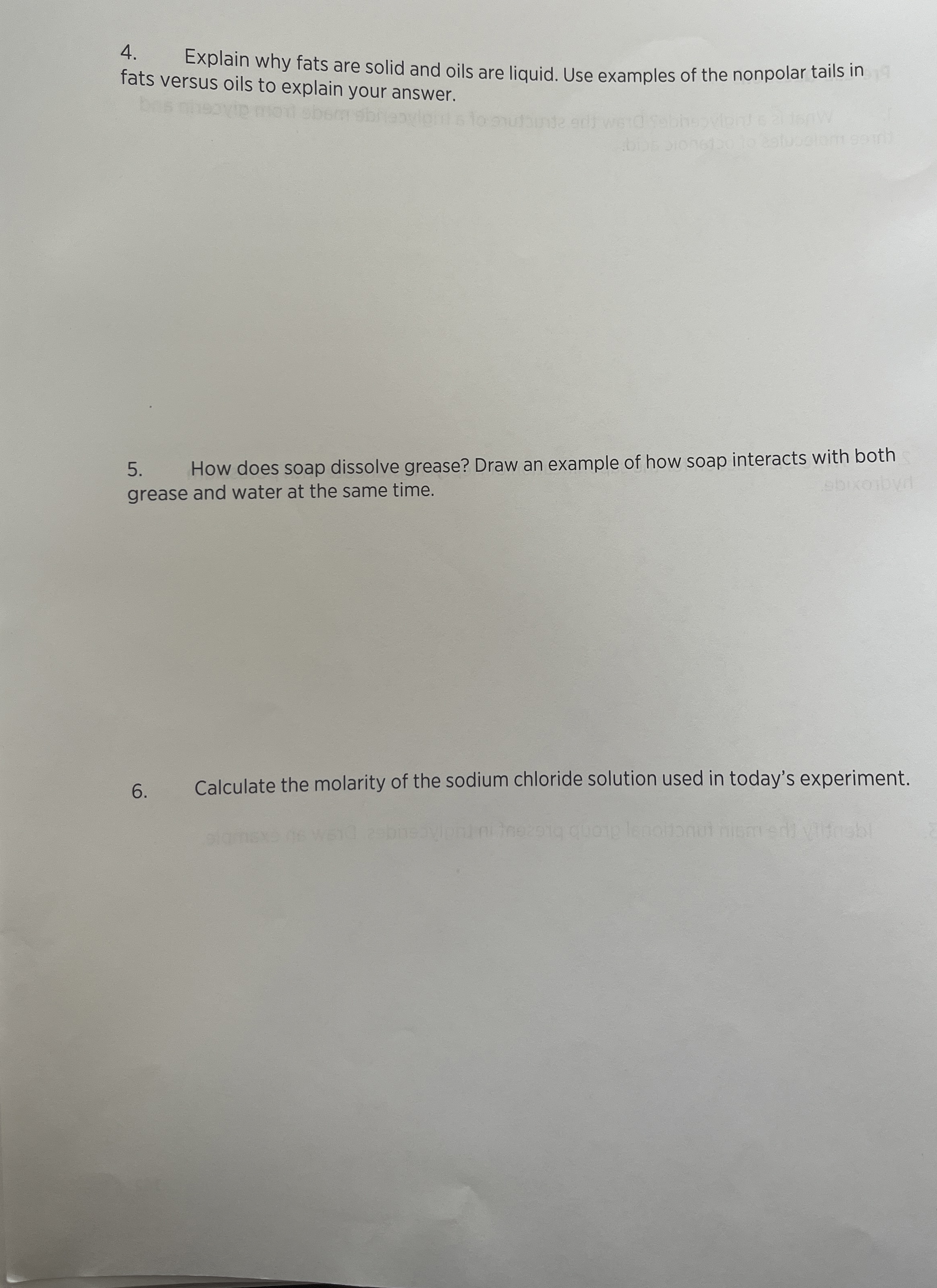 Solved Explain why fats are solid and oils are liquid. Use | Chegg.com