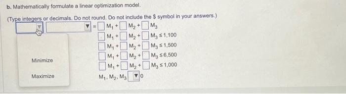 Solved available, and the profitimodel are shown. Complete | Chegg.com