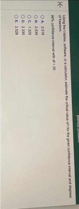 Solved Using the t-tables, software, or a calculator, | Chegg.com